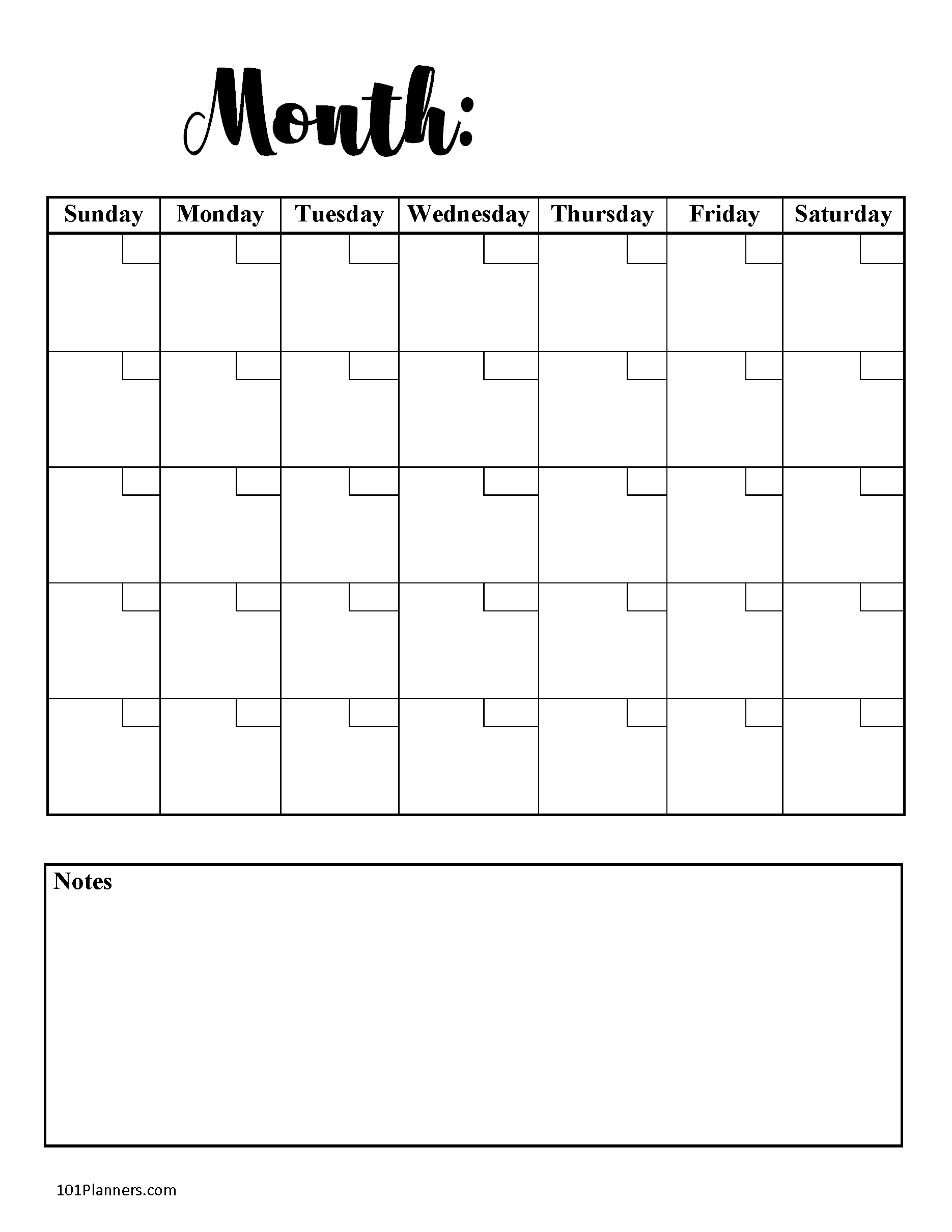 Free Printable One Month Calendar - Printable 2025 Calendar