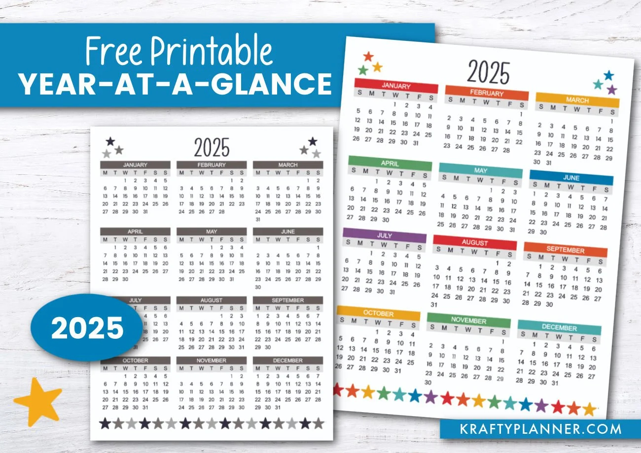 Printable Free 2025 Yearly Calendars - Printable 2025 Calendar